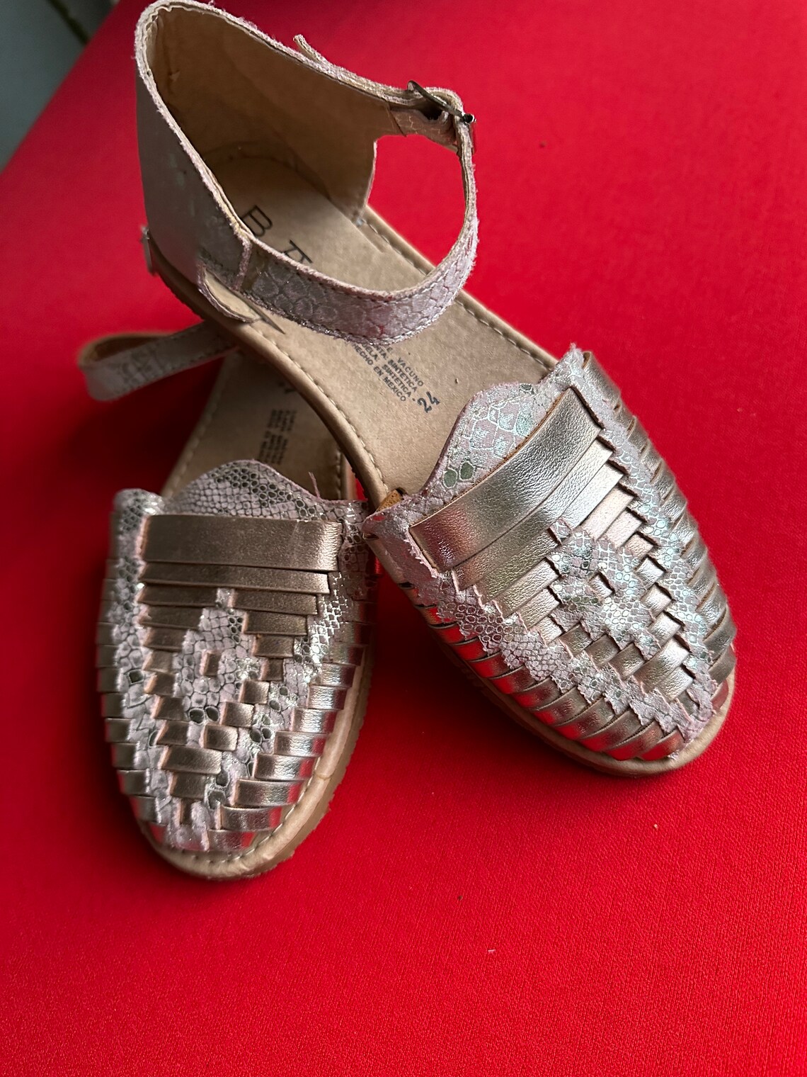 BAM Rose Gold Metallic Artesanos Huaraches With Strap - Etsy