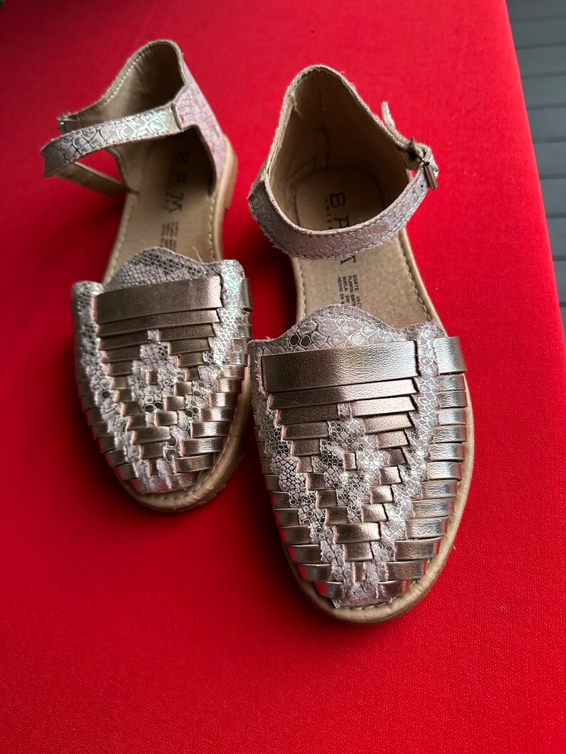 BAM Rose Gold Metallic Artesanos Huaraches With Strap - Etsy