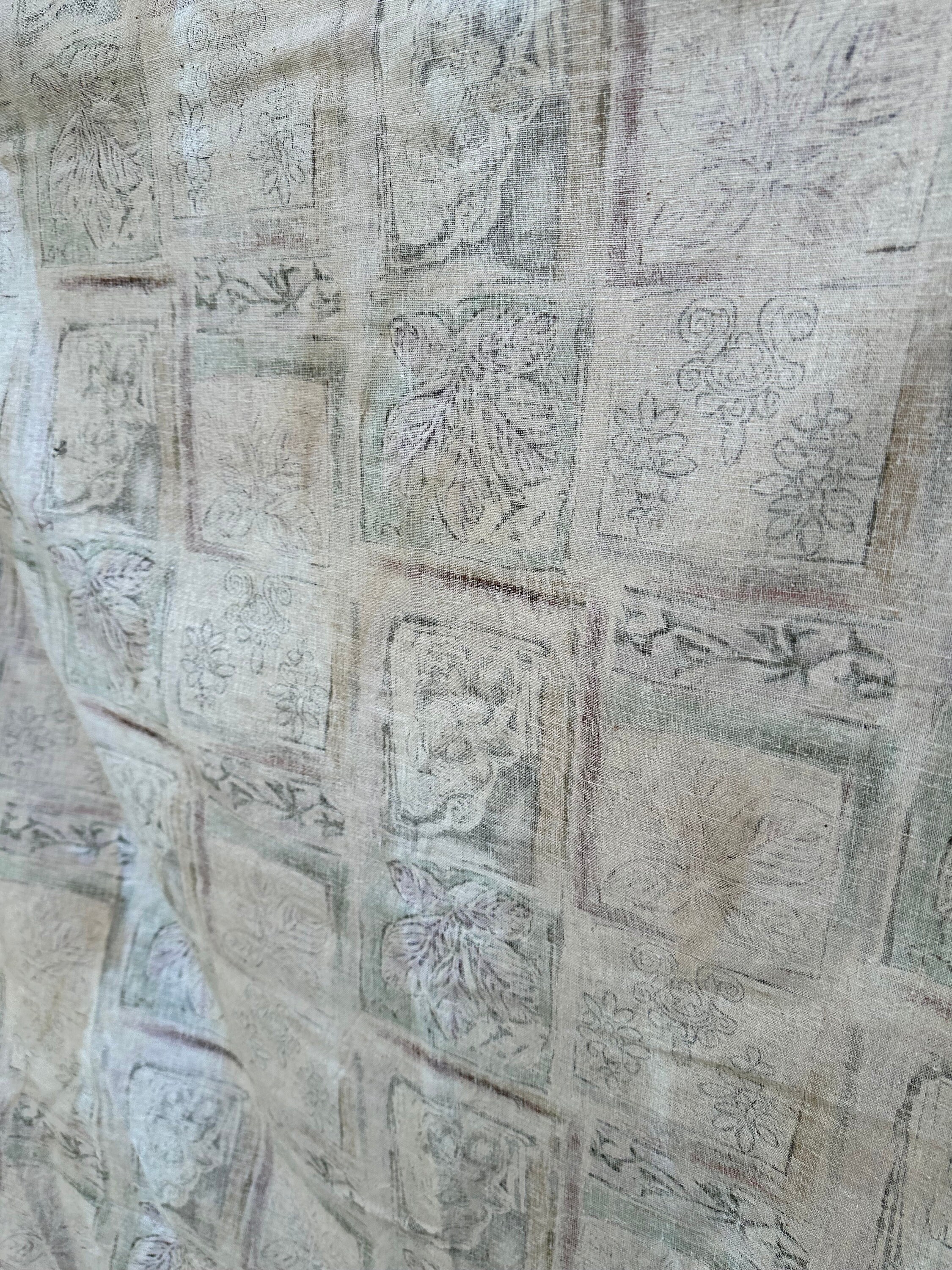MCM Mid Century Modern Tiki Block Design Cotton Fabric in Earthy Tones ...