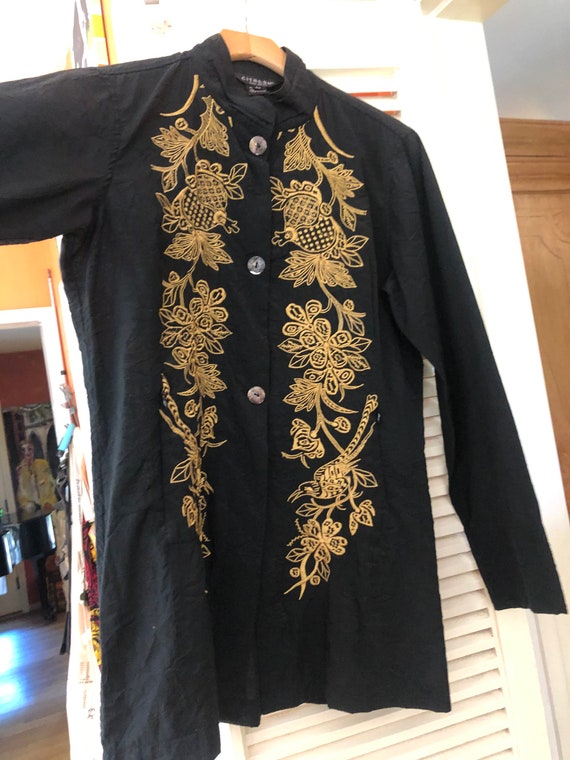 Vintage shirt embroidered collar - Gem