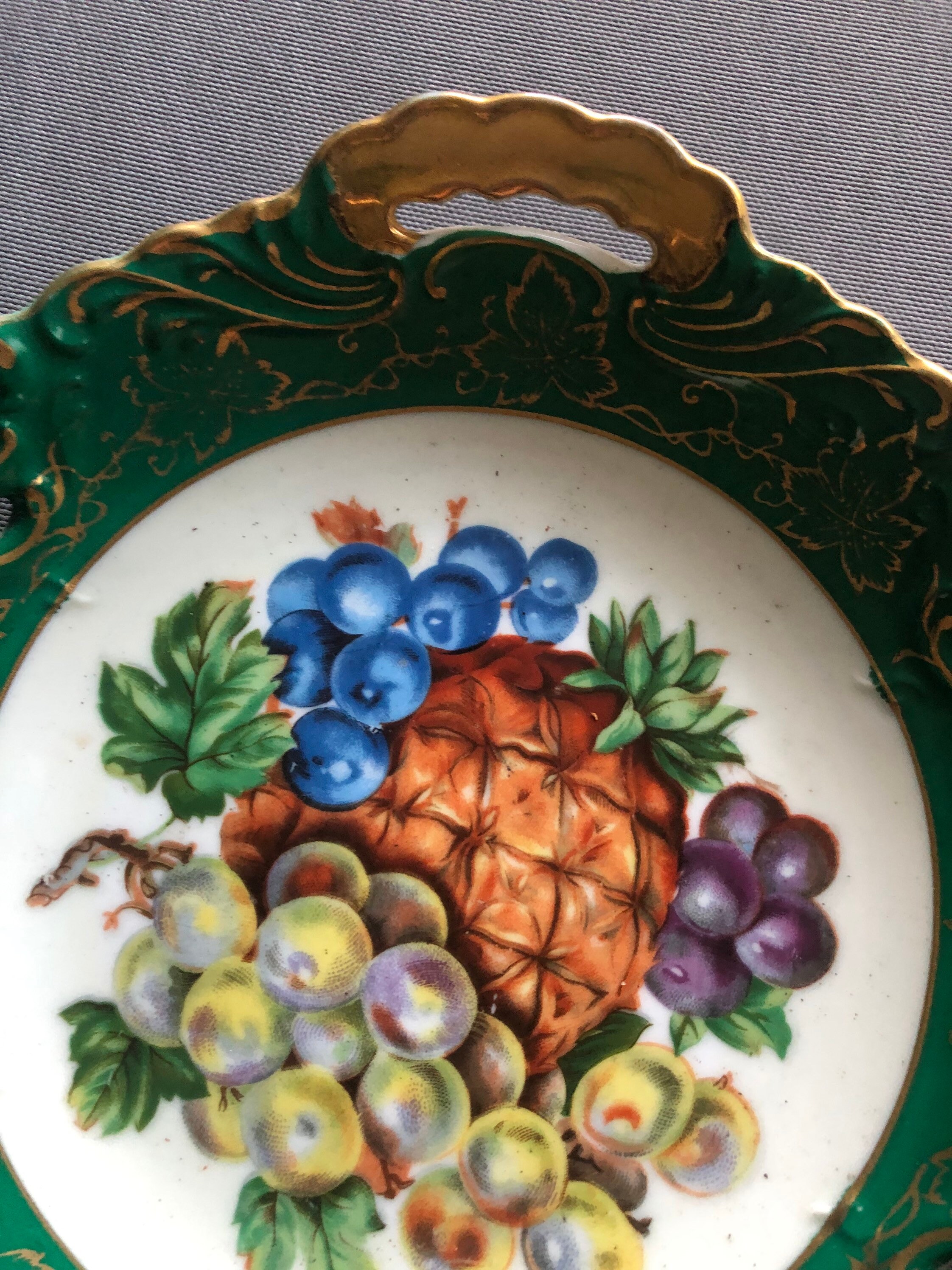 Lovely Cornucopia of Fruits Vintage Plate, Dish W/stand - Etsy