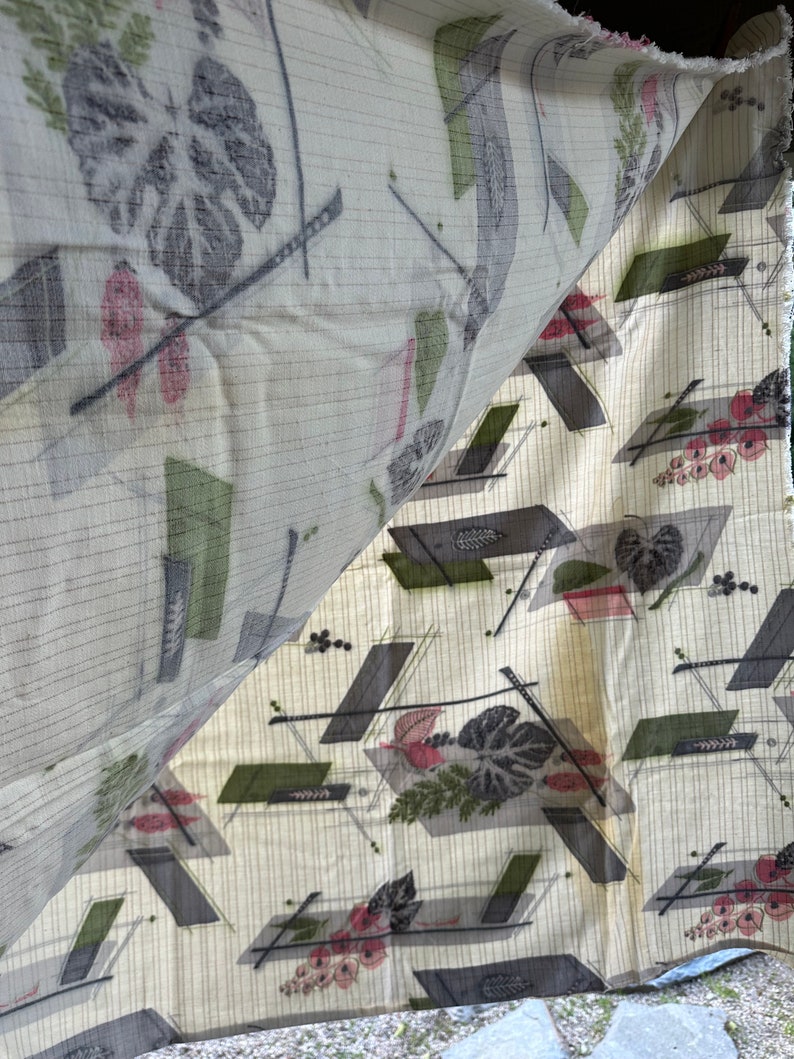 MCM Mid Century Modern Design Fabric W Lurex - Etsy