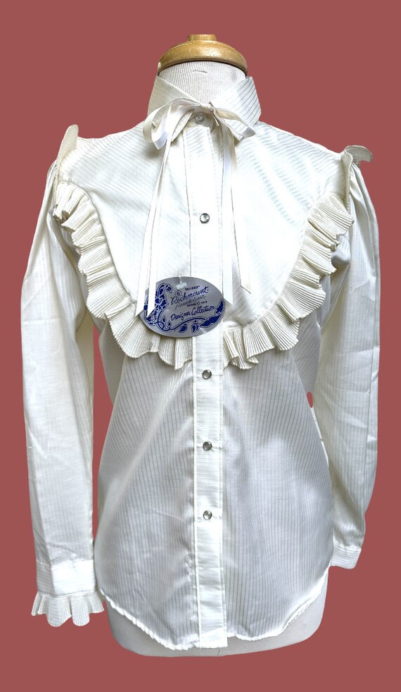 Rare! Rockmount Ranchwear Western Blouse in Ivory Sat… - Gem