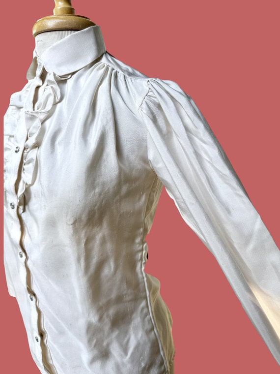 Rare! Rockmount Ranchwear Western Blouse in White Sil… - Gem