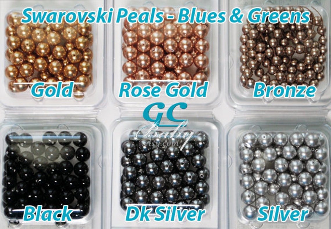 Custom Swarovski Crystal Pearl Bracelet in 33 Colors for Newborn, Baby ...