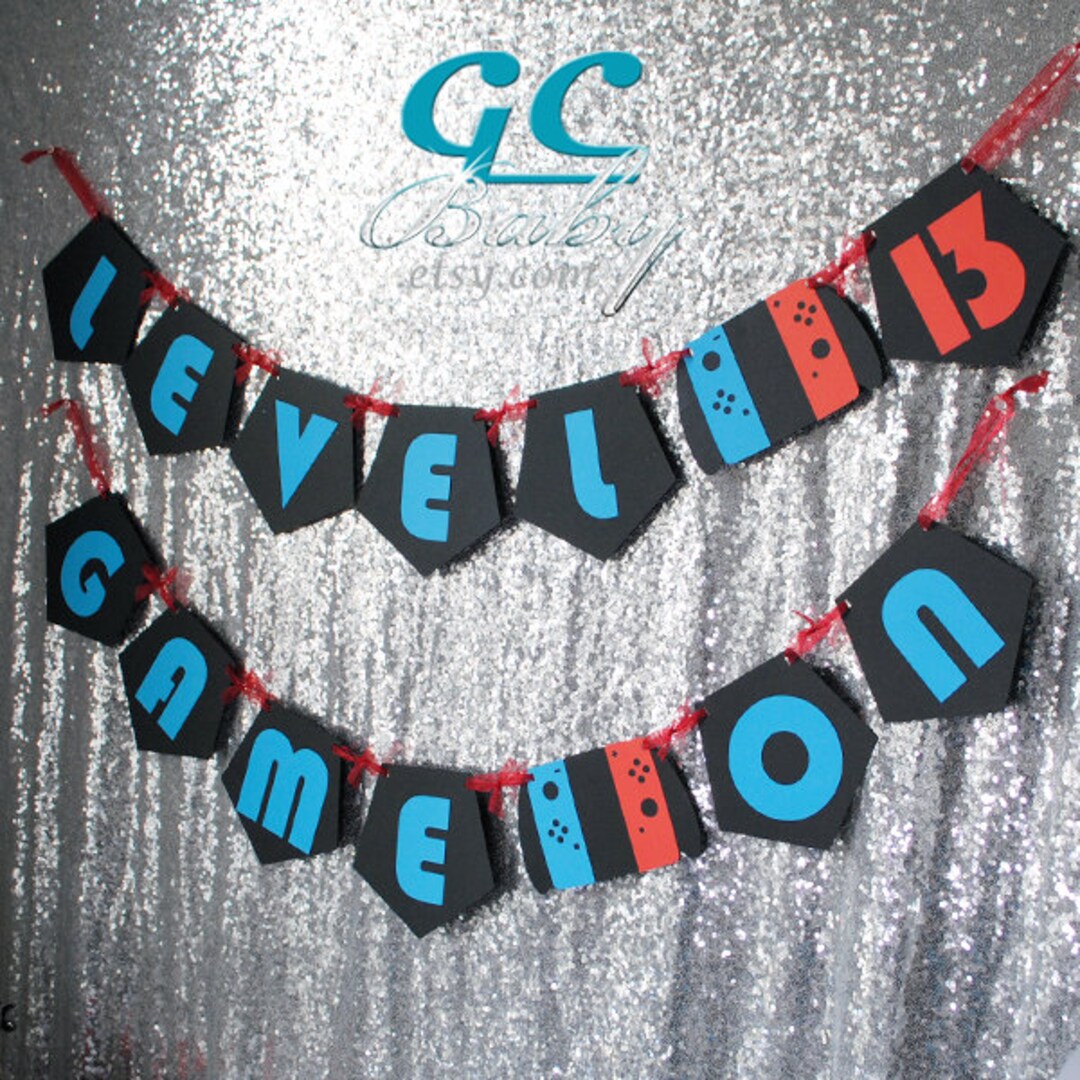 CUSTOM Gamer Birthday Banner, Video Game Party Decoration, Boy Birthday ...