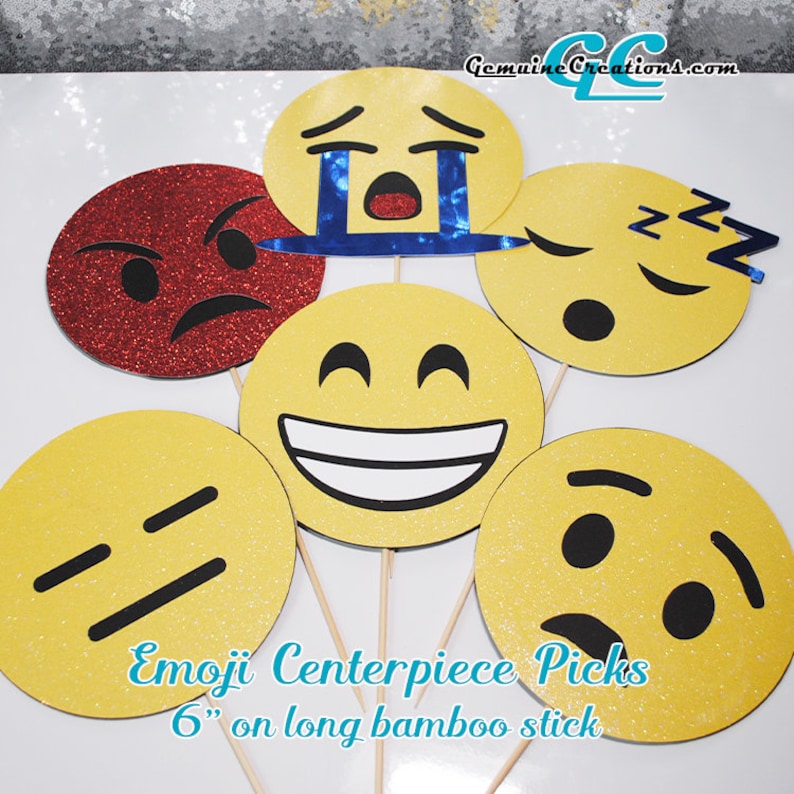 Emoji Face Birthday Party Decorations Cupcake Toppers - Etsy