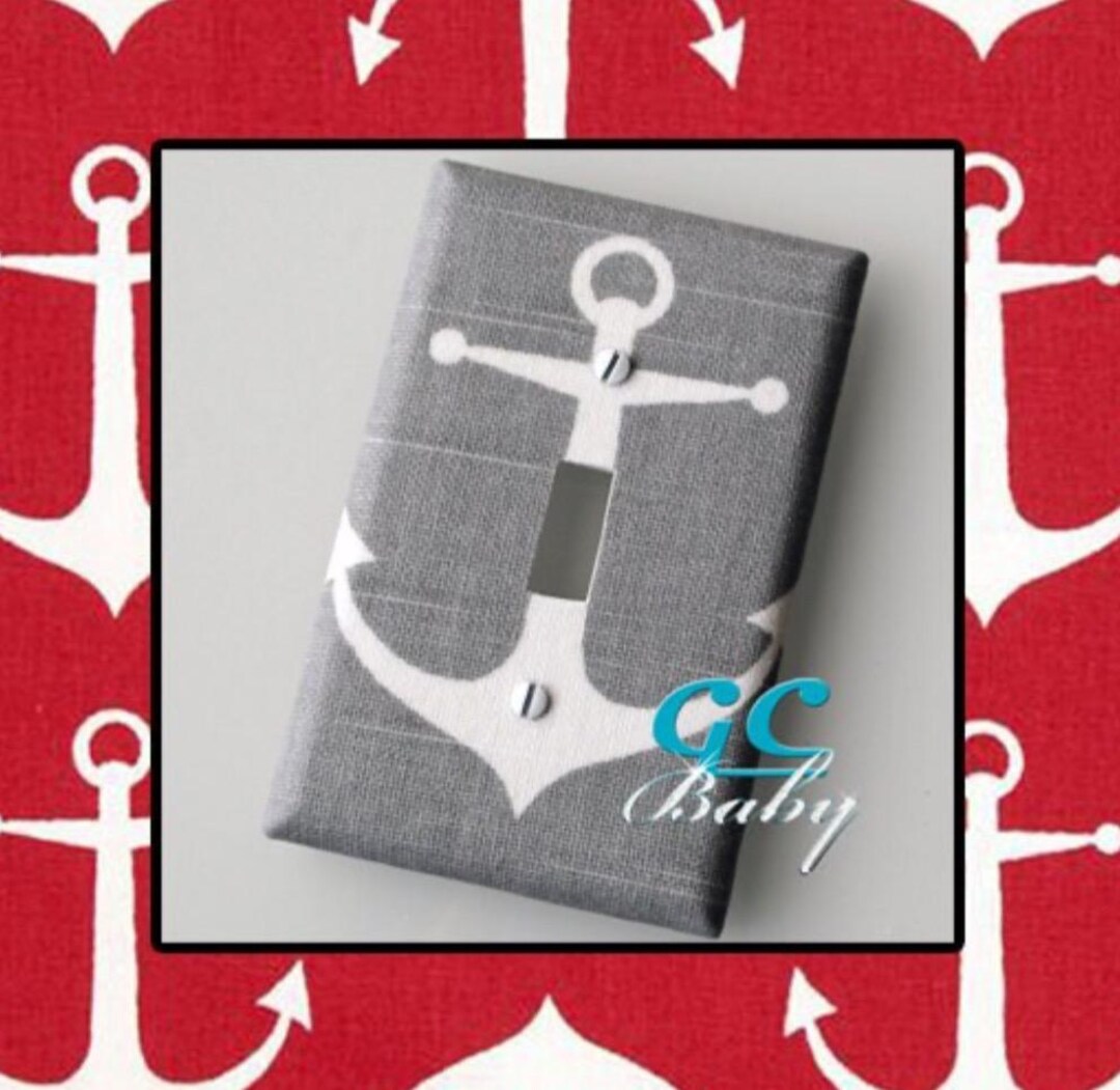 Nautical Anchor Print Light Switch Cover: Ocean Theme Decor - Etsy