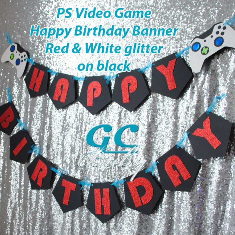 Gamer Birthday Party Banner Custom Happy Birthday Video Game | Etsy