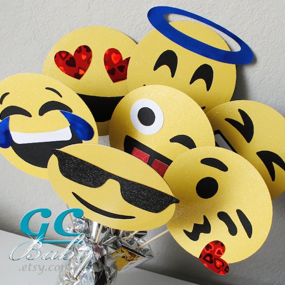 Emoji Face Birthday Party Decorations Cupcake Toppers | Etsy
