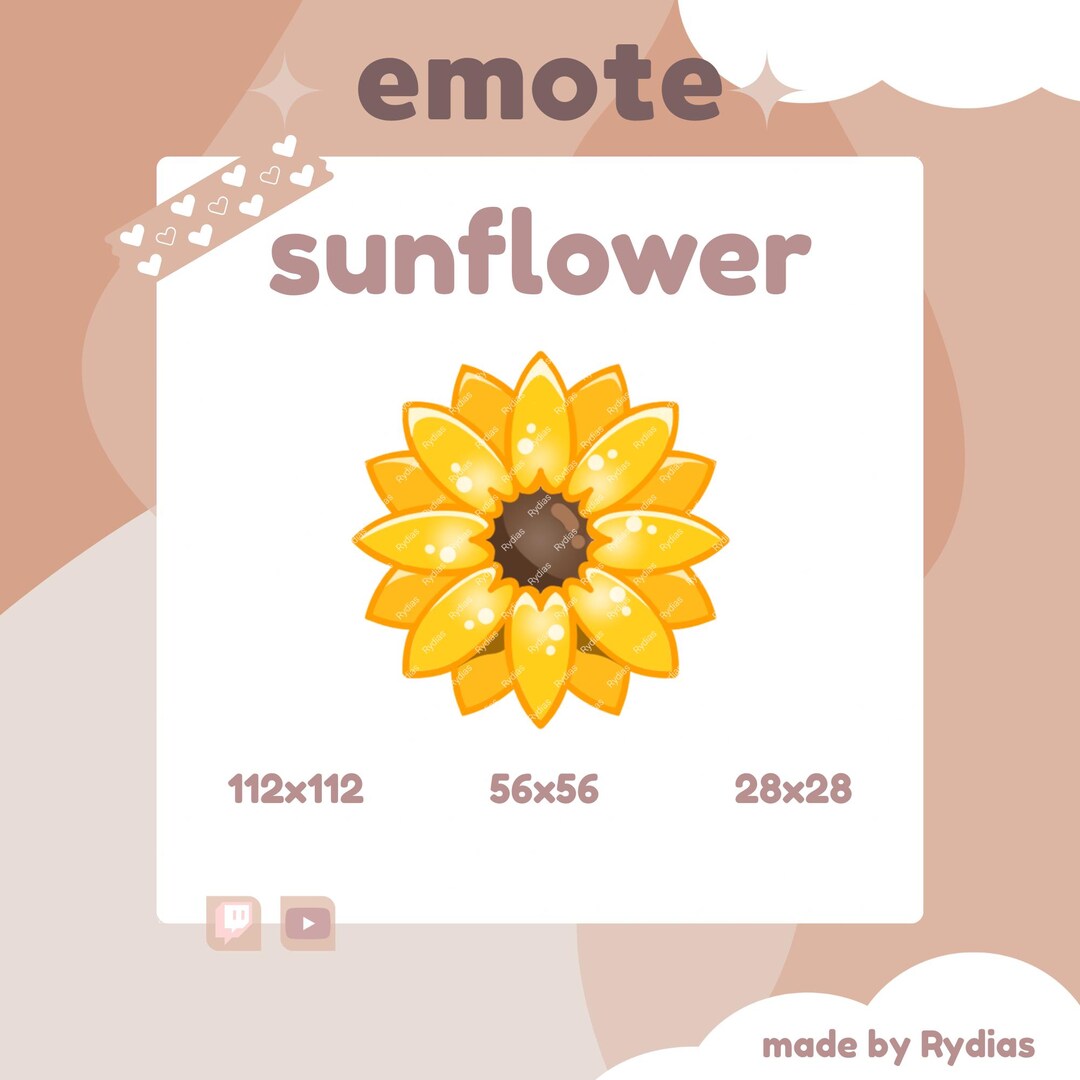 Sunflower Twitch Emote & Channel Point Icon | Cute Flower Emote for ...