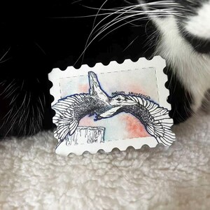 Custom Hand-drawning Natural History Watercolor Vintage Postage Stamps ...