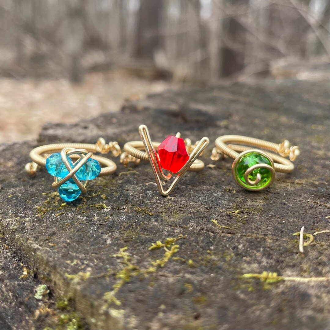 Spiritual Stone Three Ring Set - Etsy