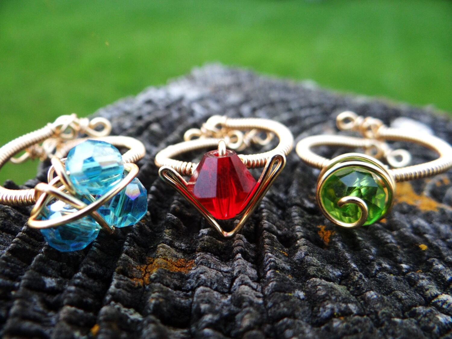 Spiritual Stone Three Ring Set - Etsy