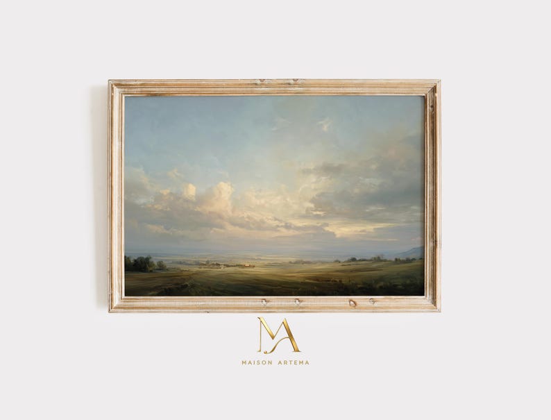 Open Sky Wall Art, Countryside Landscape Print, Atmospheric Meadow ...