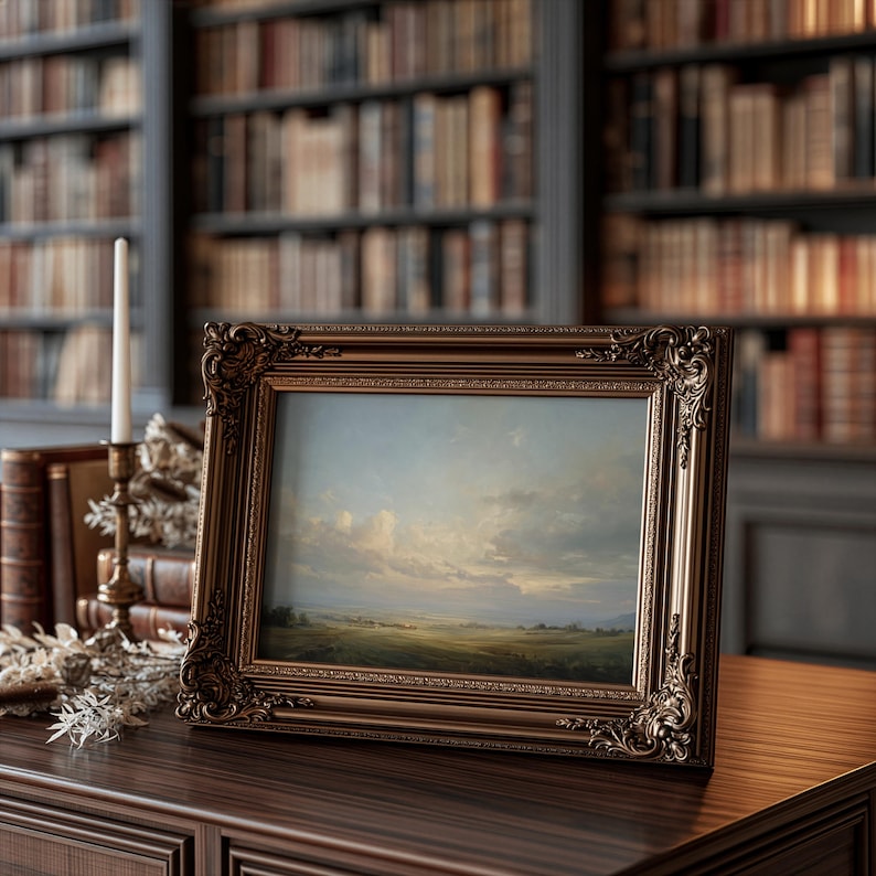 Open Sky Wall Art, Countryside Landscape Print, Atmospheric Meadow ...