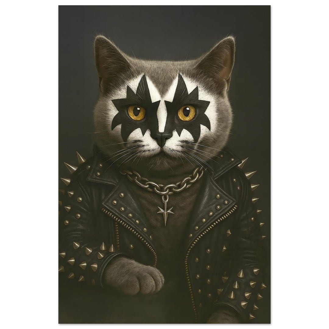 Gene Simmons Cat Art Print: Rock and Roll Wall Decor - Etsy
