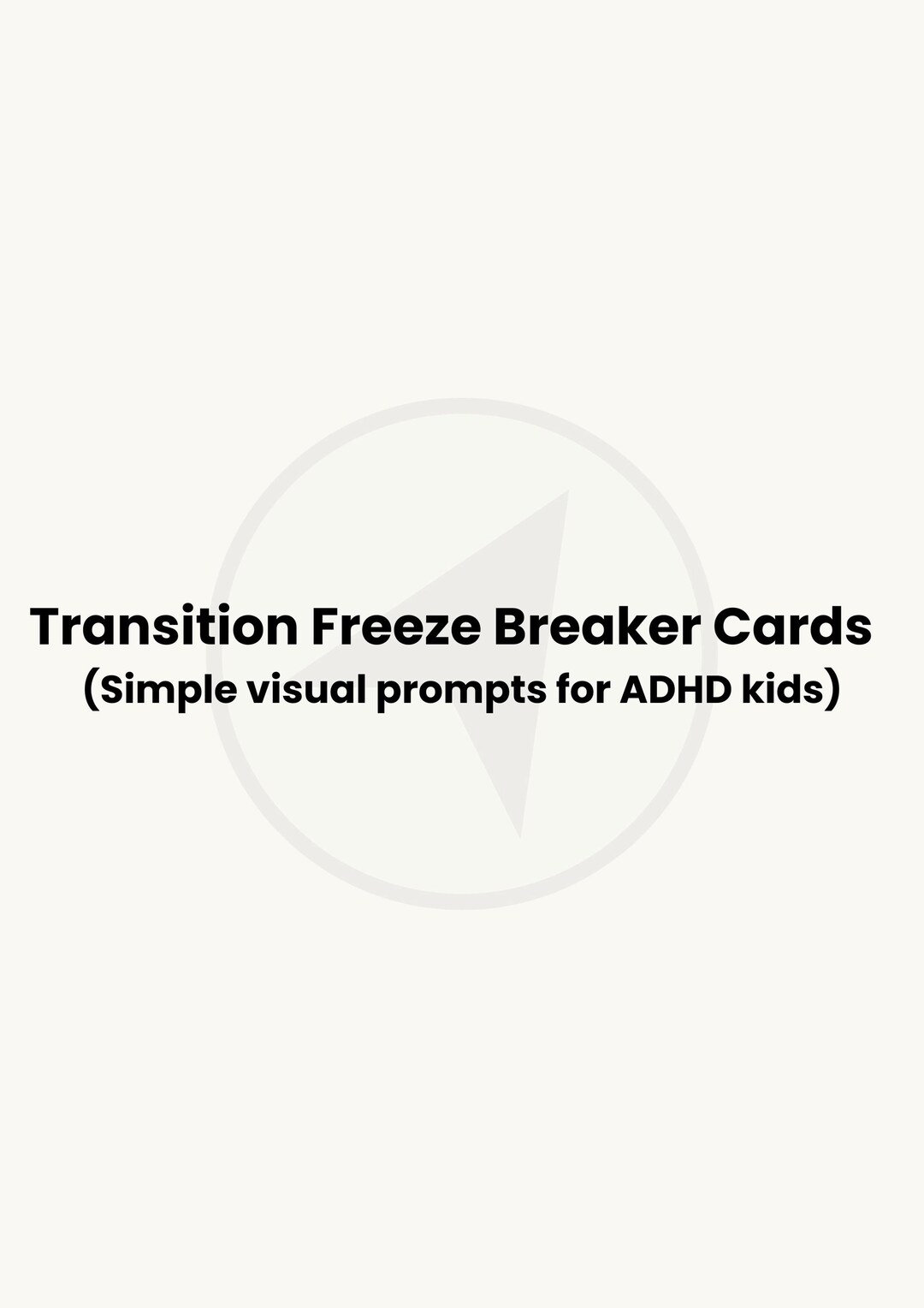 ADHD Transition Cards for Kids | Stop Task Freeze | Visual Prompt Pack ...