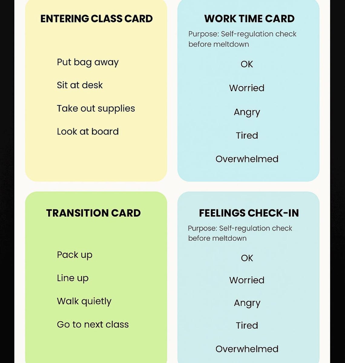 ADHD Classroom Visual Cards | Teacher Handoff Pack | School Routine ...
