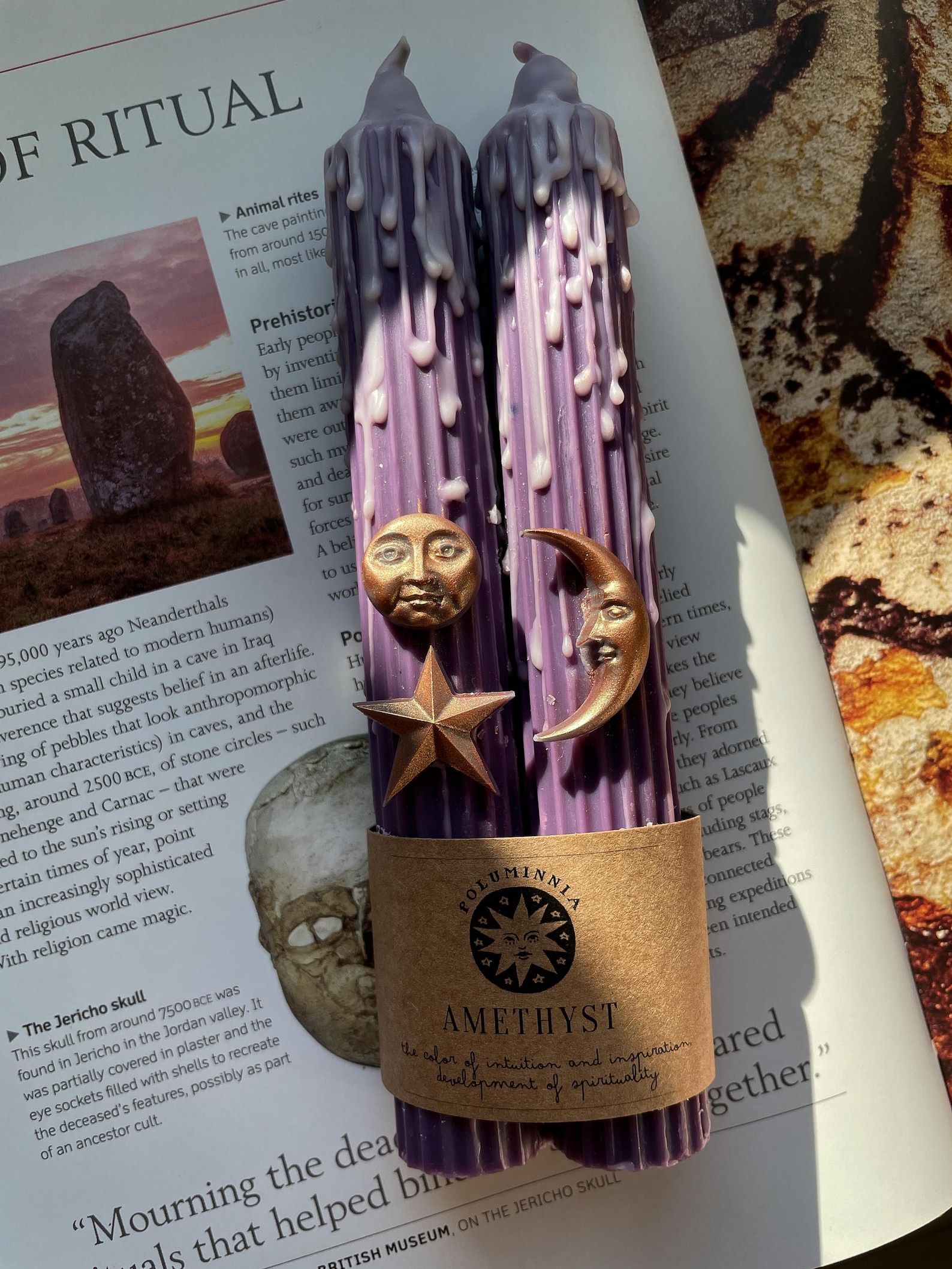 Purple Drip Soy Wax Candle Set: Moon & Sun Altar Ritual - Etsy