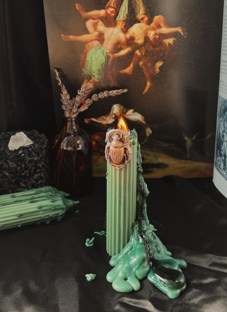 Green Ritual Candle Set - Forest Magic Altar Soy Candles for Meditation ...
