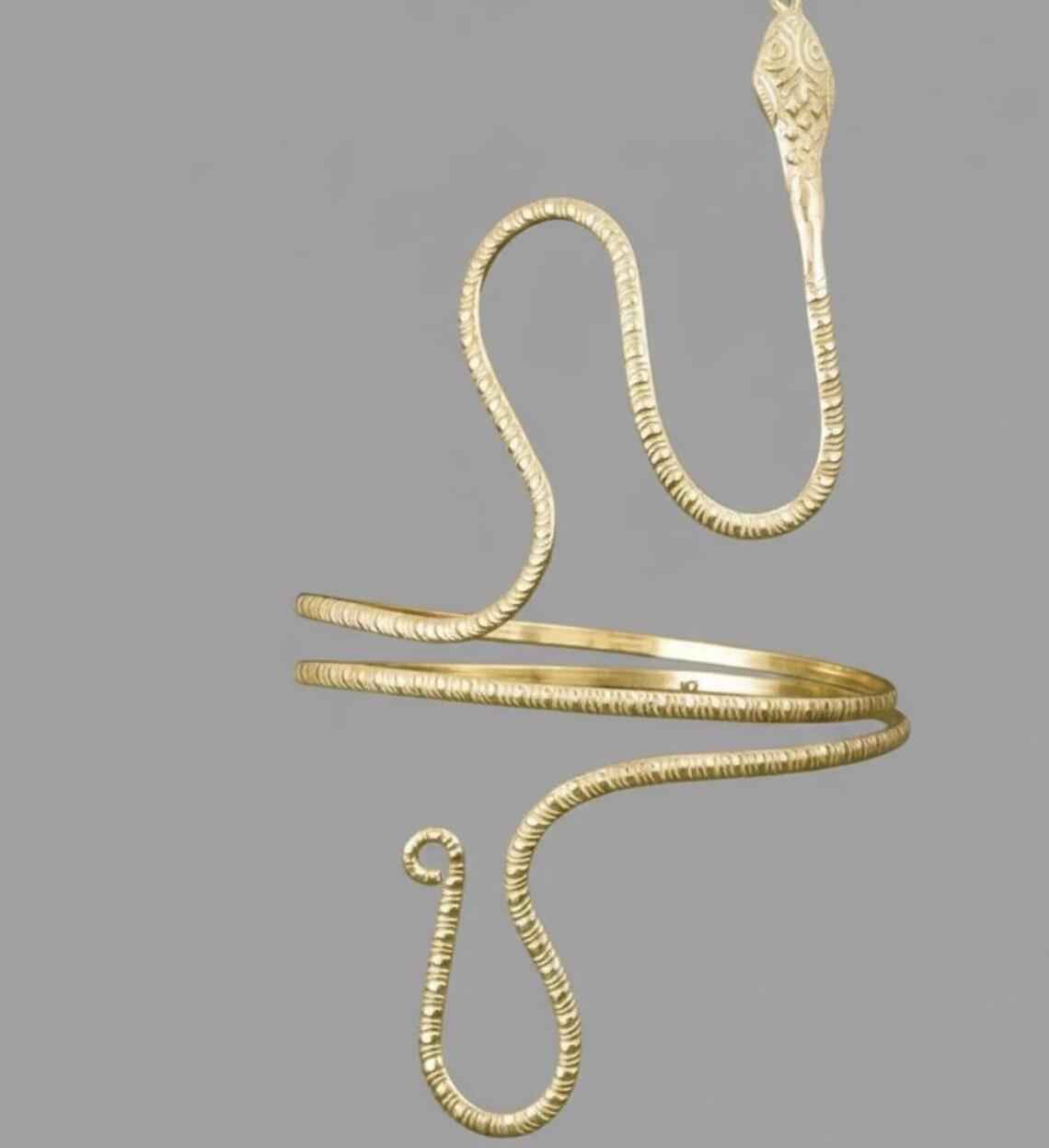 Gold Brass Snake Arm Cuff • Adjustable Boho Serpent Bracelet - Etsy