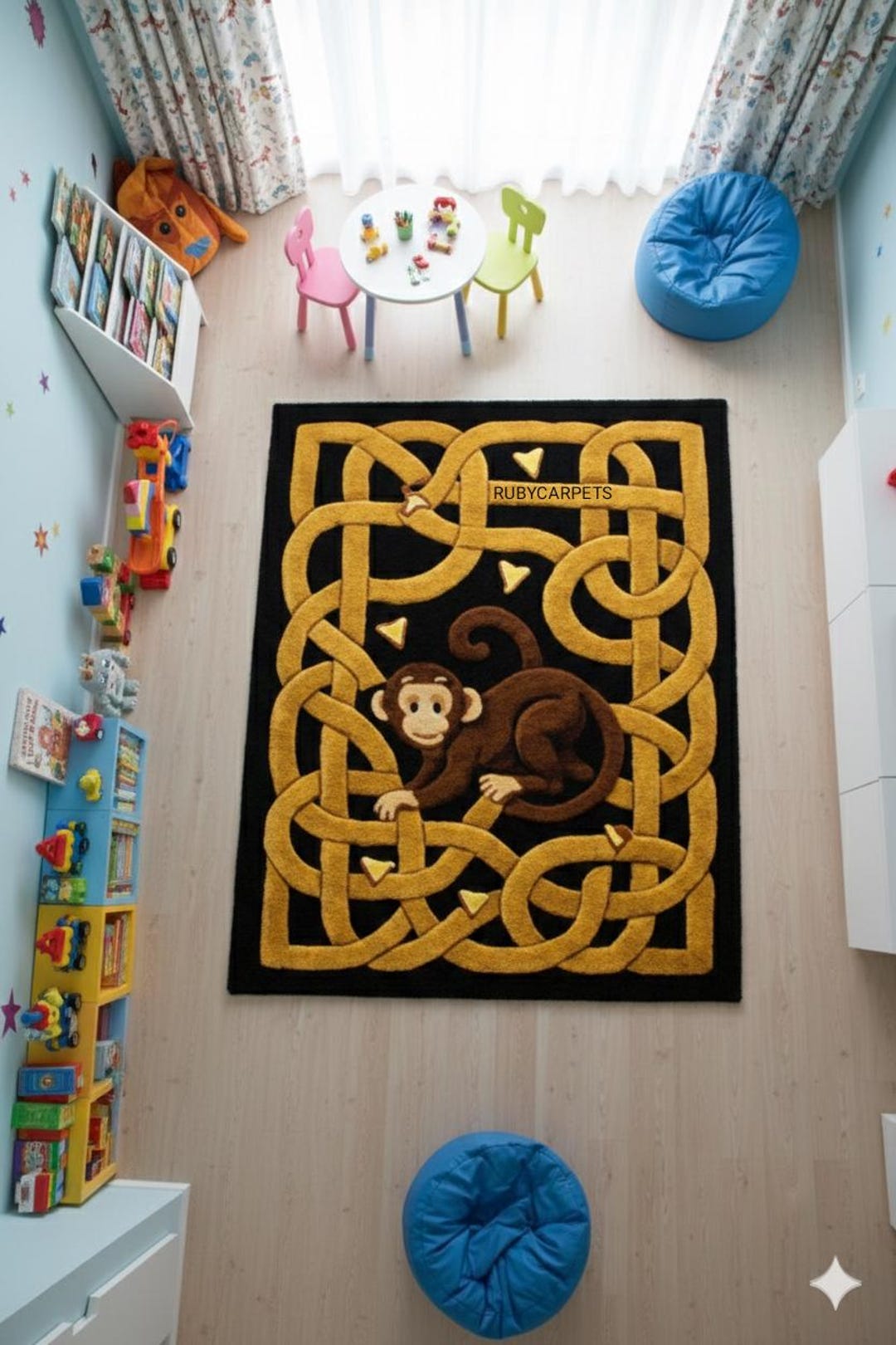 Handmade Monkey Puzzle Tree Tufted Rug | Kids Room Carpet | Playroom ...
