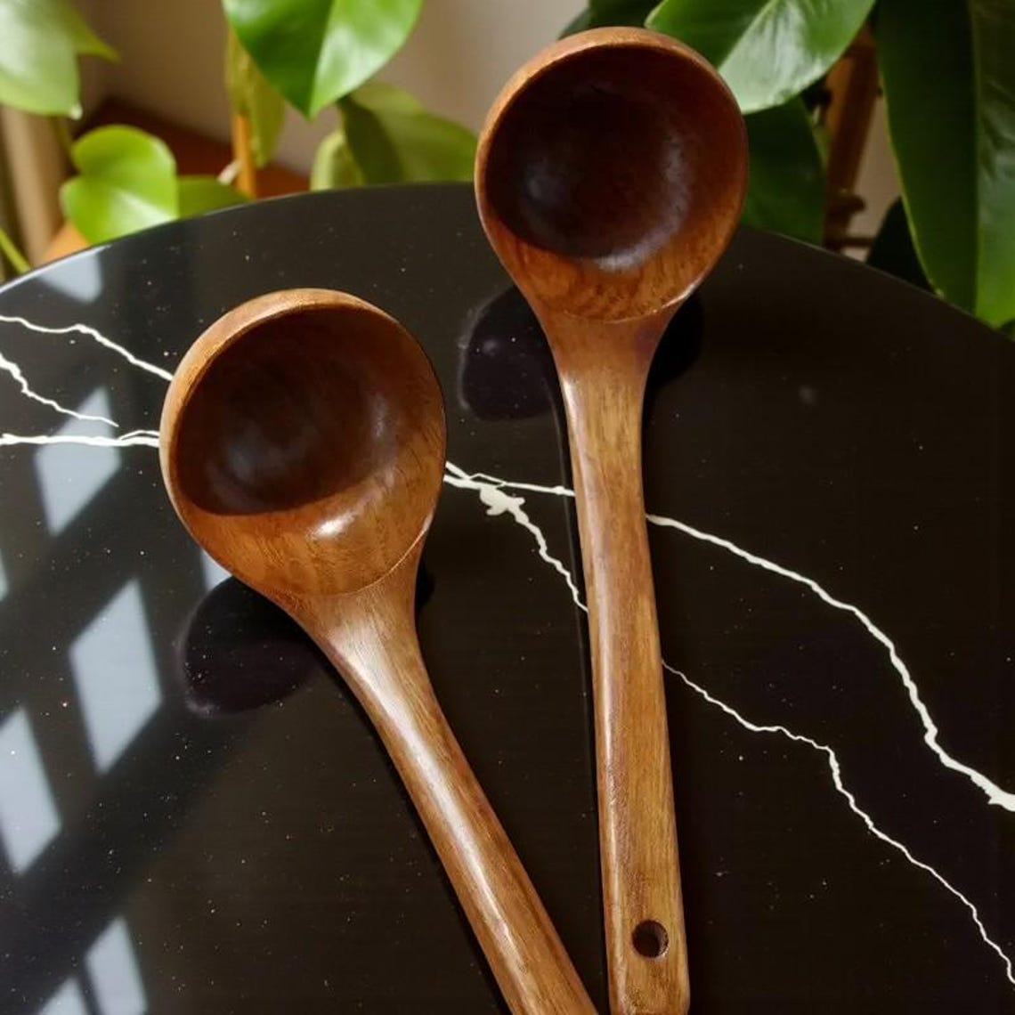 Handcrafted Wooden Ladle for Cooking – Rustic Soup Spoon & Eco-friendly ...