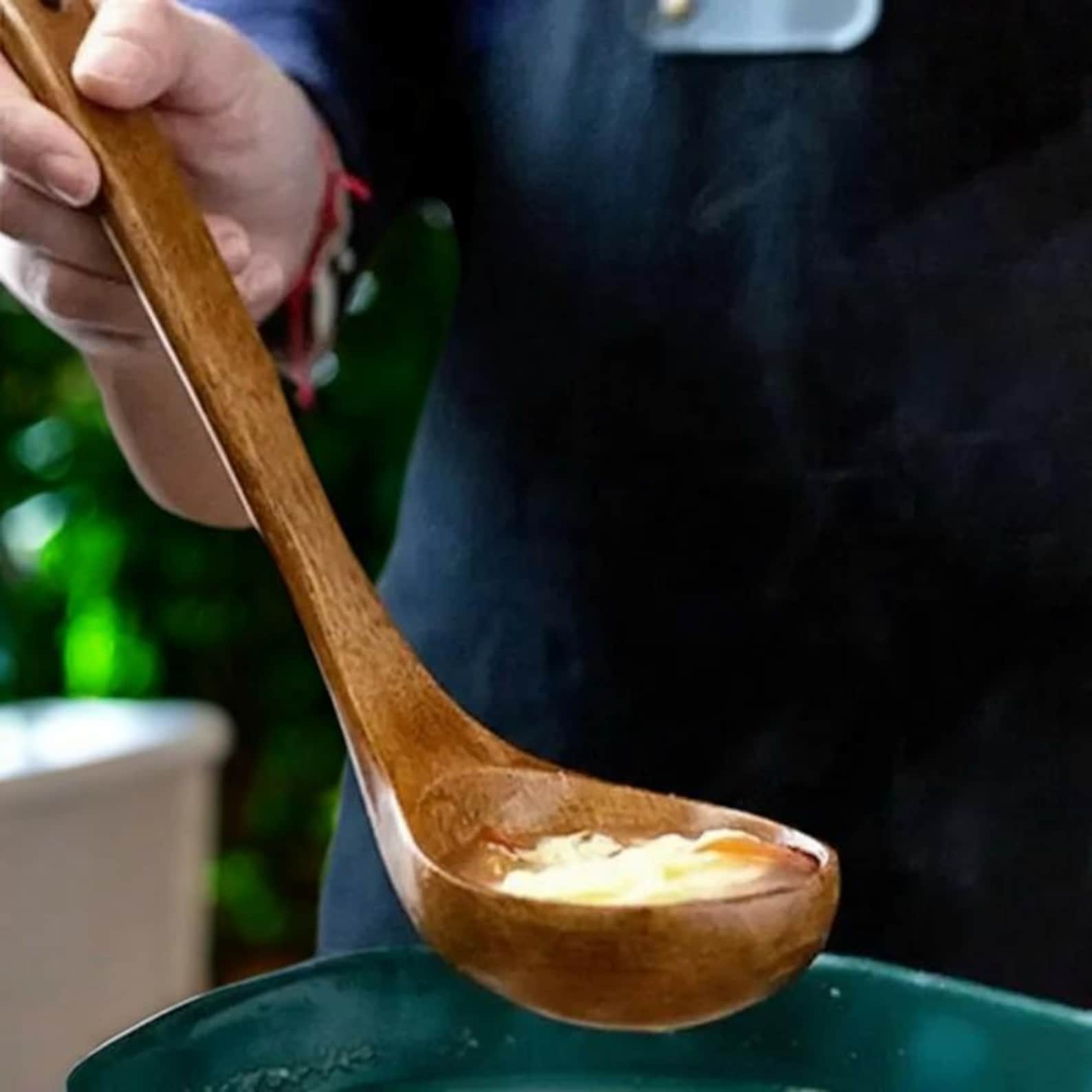 Handcrafted Wooden Ladle for Cooking – Rustic Soup Spoon & Eco-friendly ...