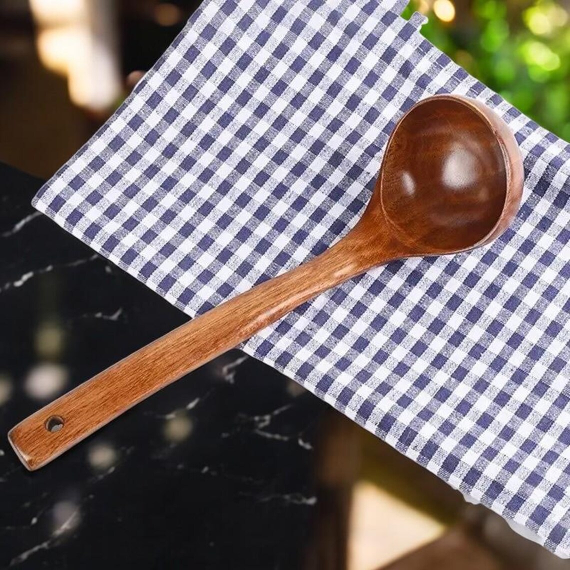 Handcrafted Wooden Ladle for Cooking – Rustic Soup Spoon & Eco-friendly ...
