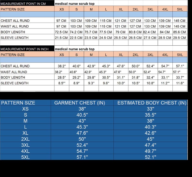 Medical Nurse Scrub Top |downloadable PDF Sewing Pattern |A4 US Letter ...