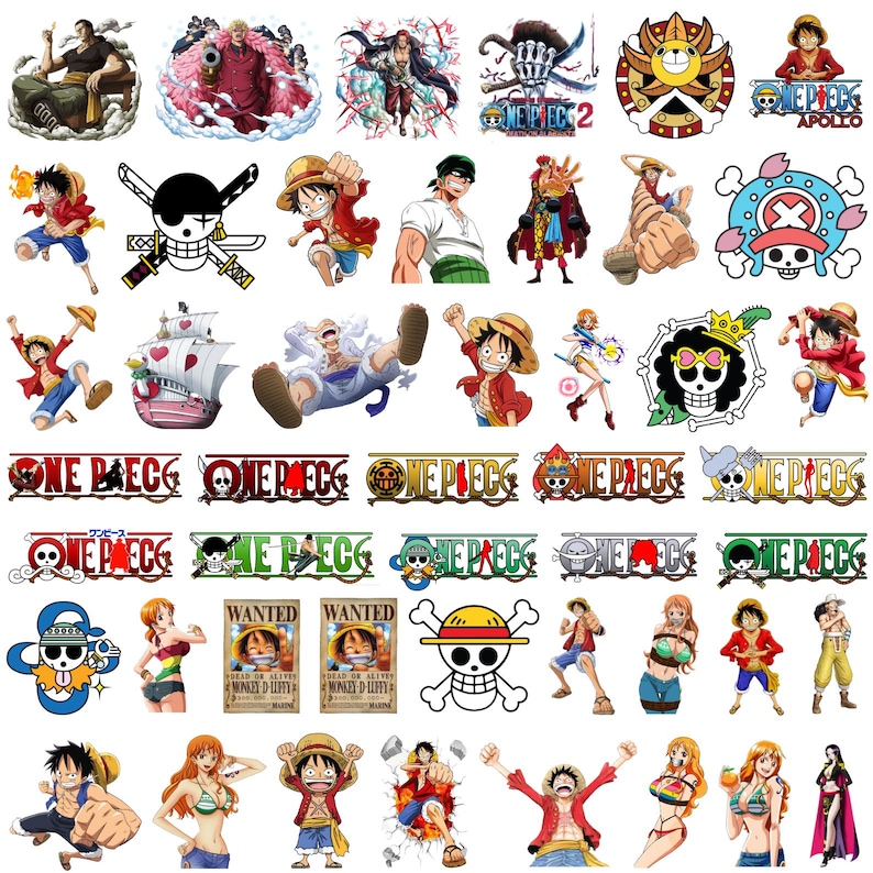 Paquete de imágenes PNG de One Piece, corte en capas de One Piece ...