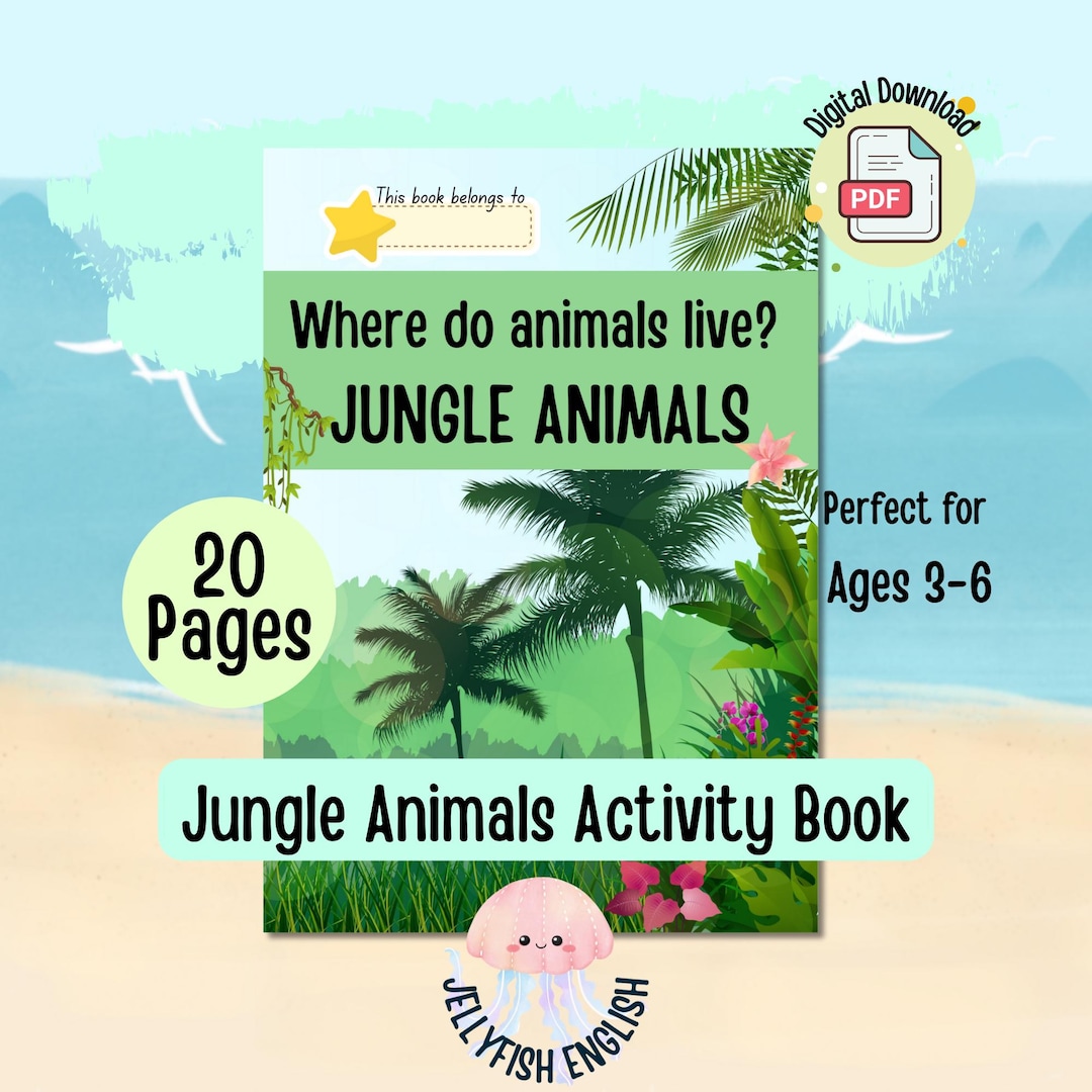 Jungle Animals Workbook for Preschool and Kindergarten | Animal ...