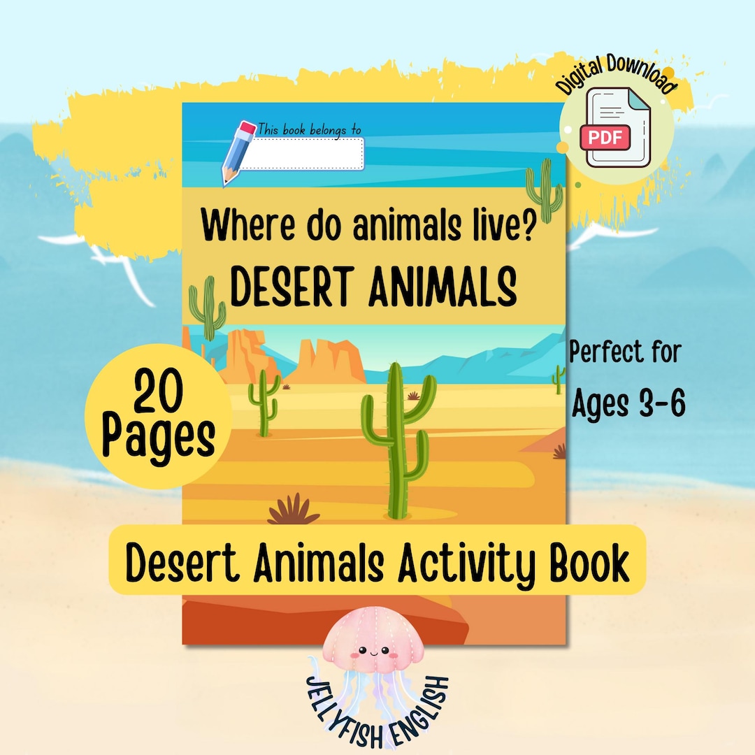 Desert Animals Workbook for Kids | Where Do Animals Live? | Preschool ...