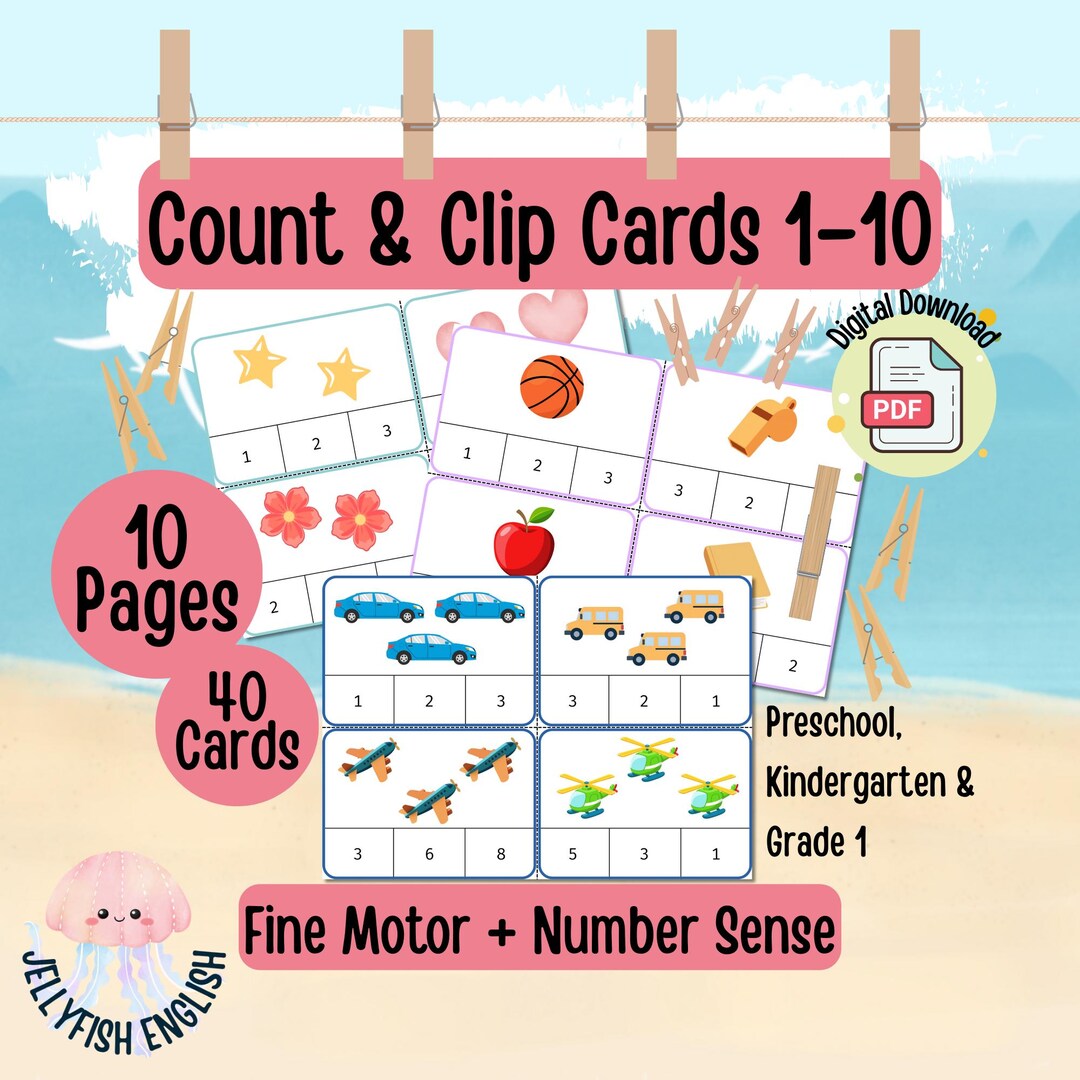 Numbers Count & Clip Cards 1–10 | Preschool and Kindergarten Math ...