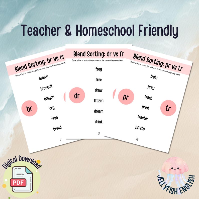 Phonics Beginning & Ending Blends Workbook | Consonant Blending ...