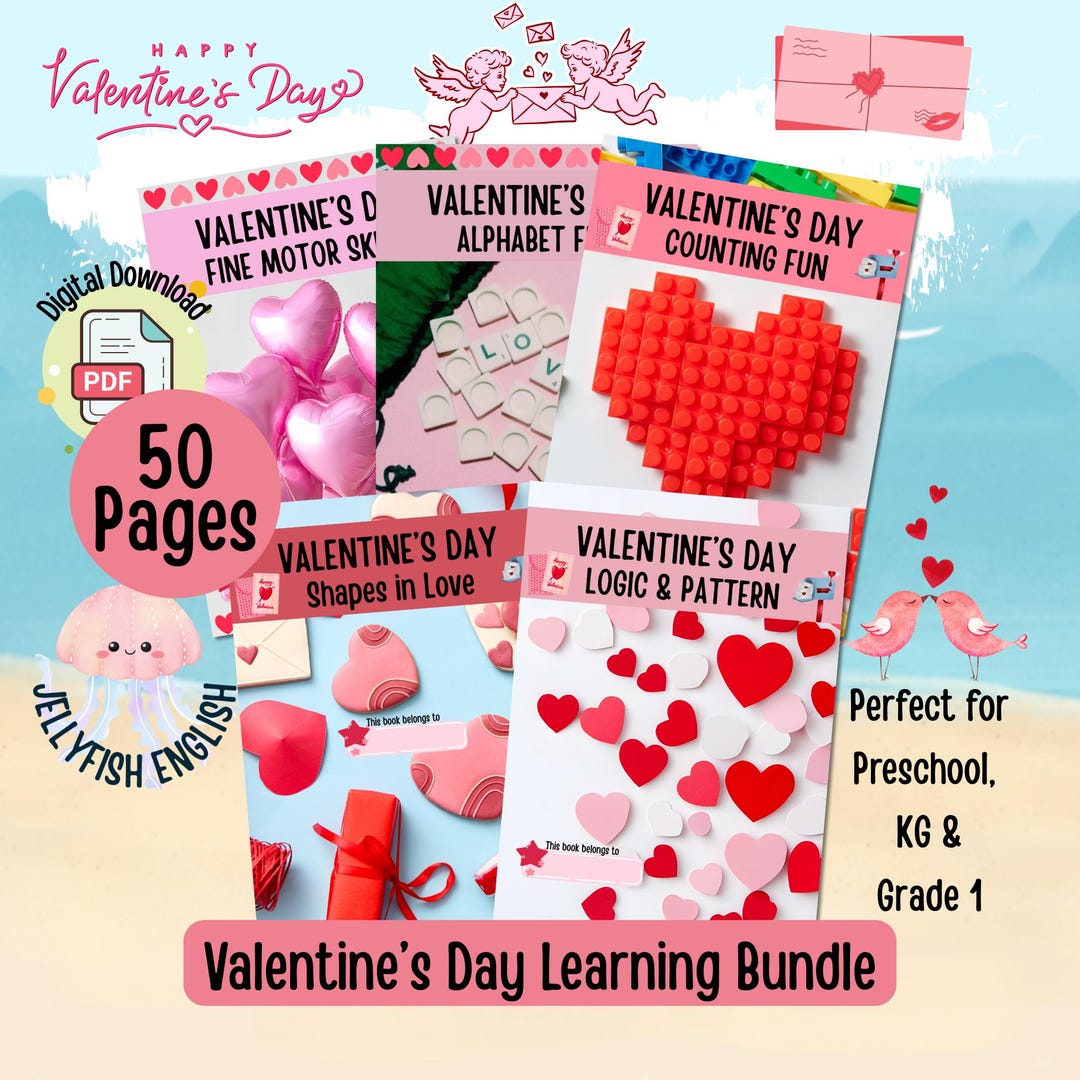 Valentine’s Day Preschool & Kindergarten Bundle – Fine Motor, Alphabet ...