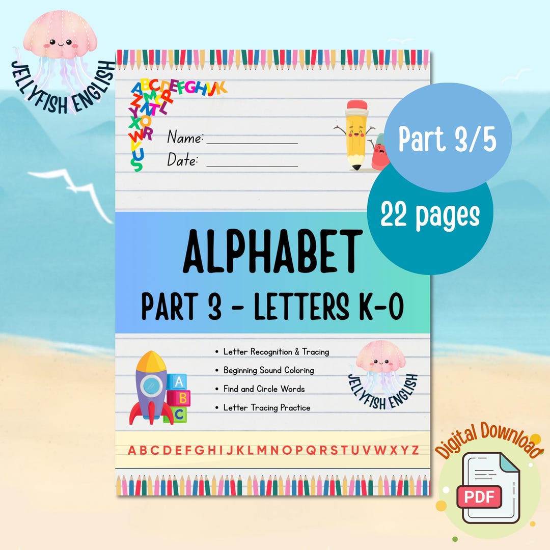 Alphabet Worksheets: Letters K-O, Preschool and Kindergarten (digital ...