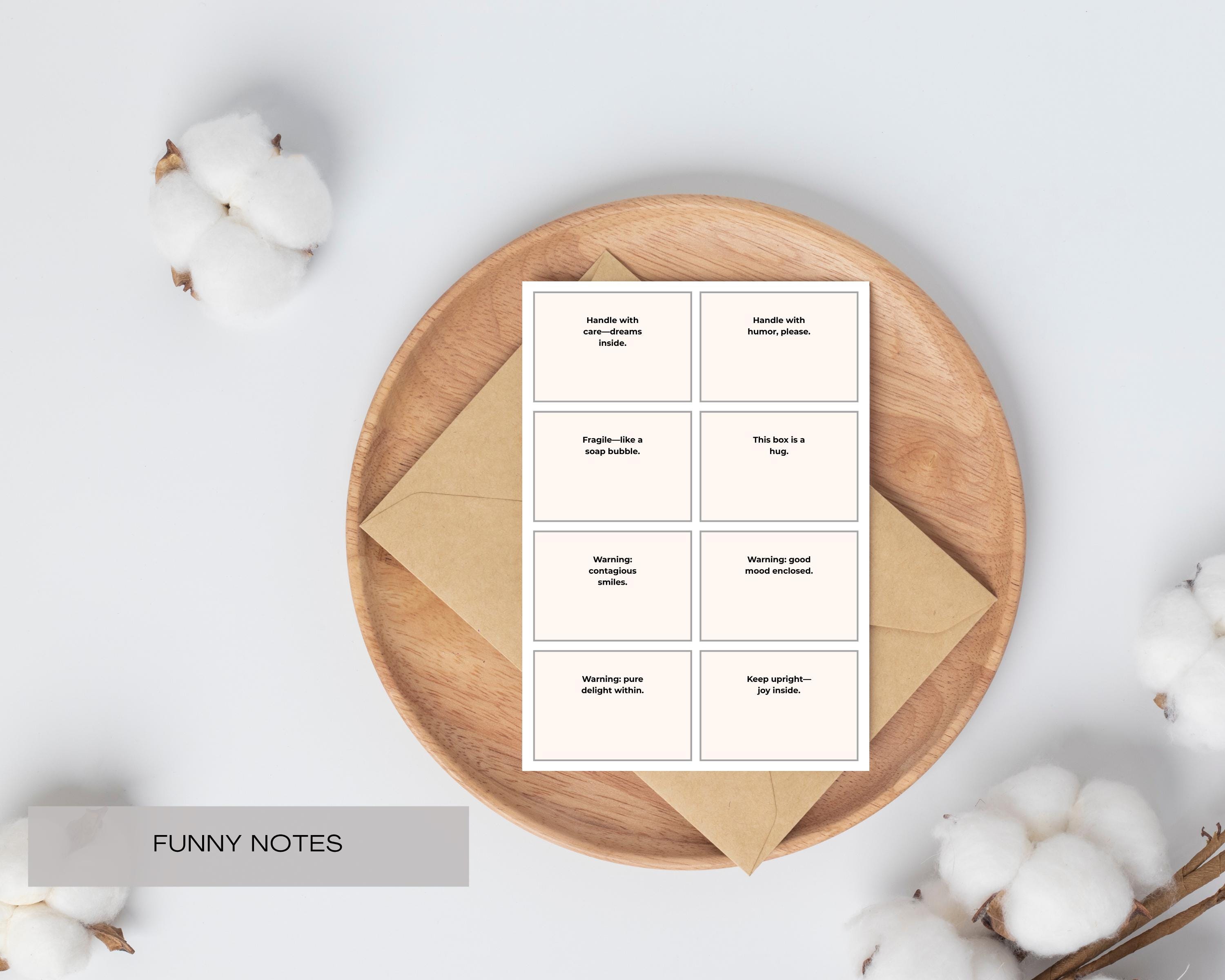 120 Funny Delivery Notes: Printable Packaging Inserts (canva Template ...