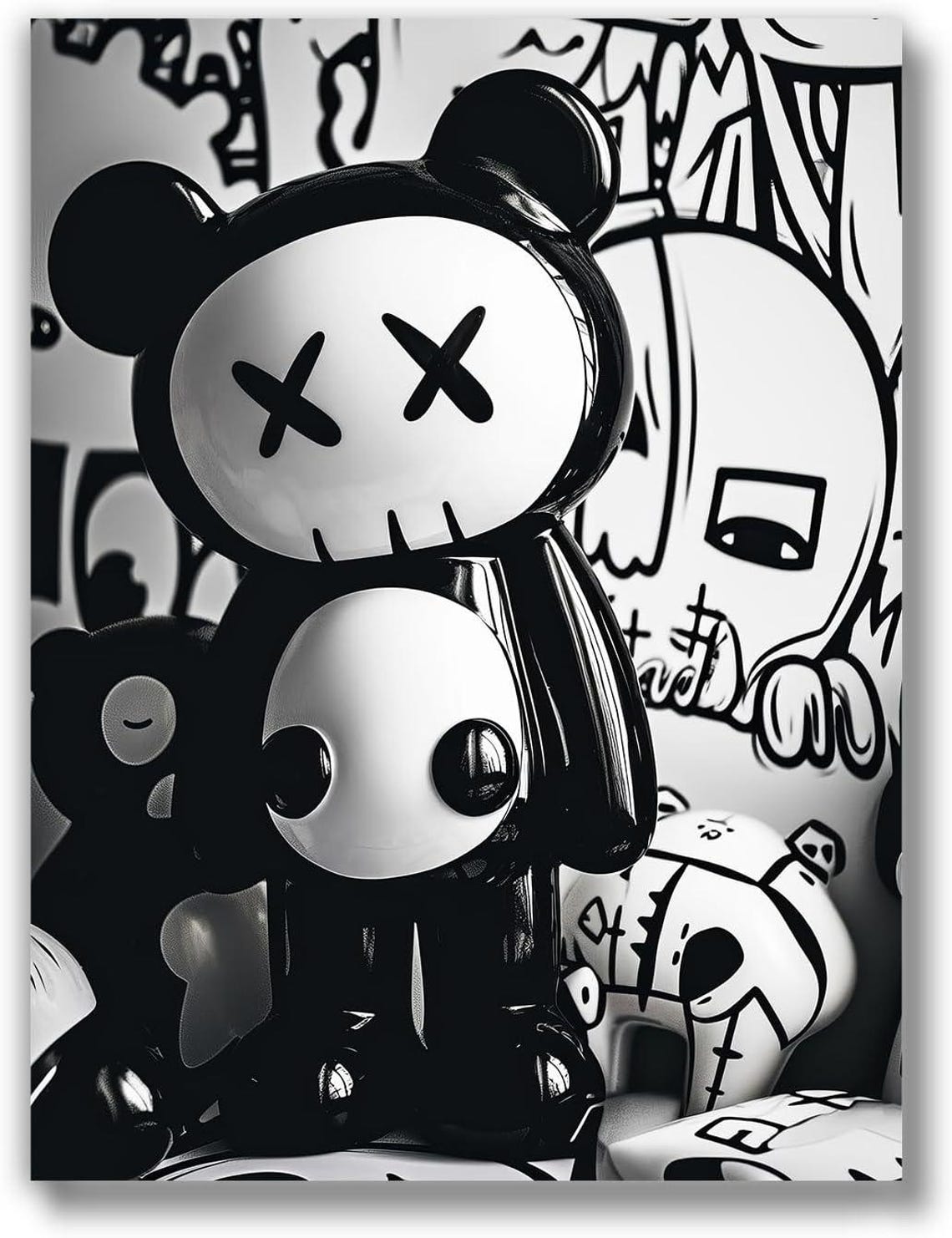 Graffiti Bear Poster: Hypebeast Room Decor, Black and White Art ...