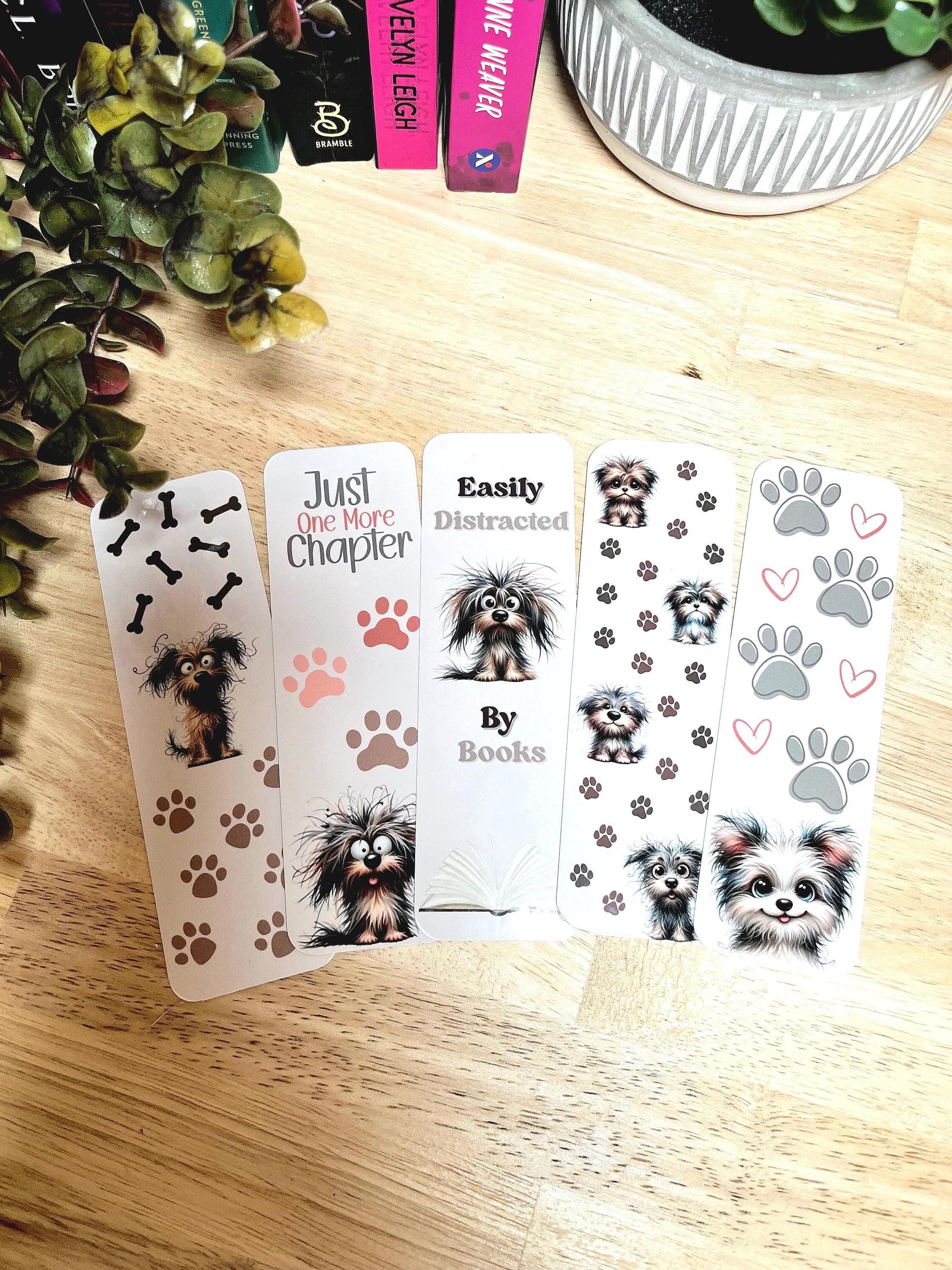 Cute Dog Bookmarks for Readers | Funny Puppy Reading Gifts | Paw Print ...
