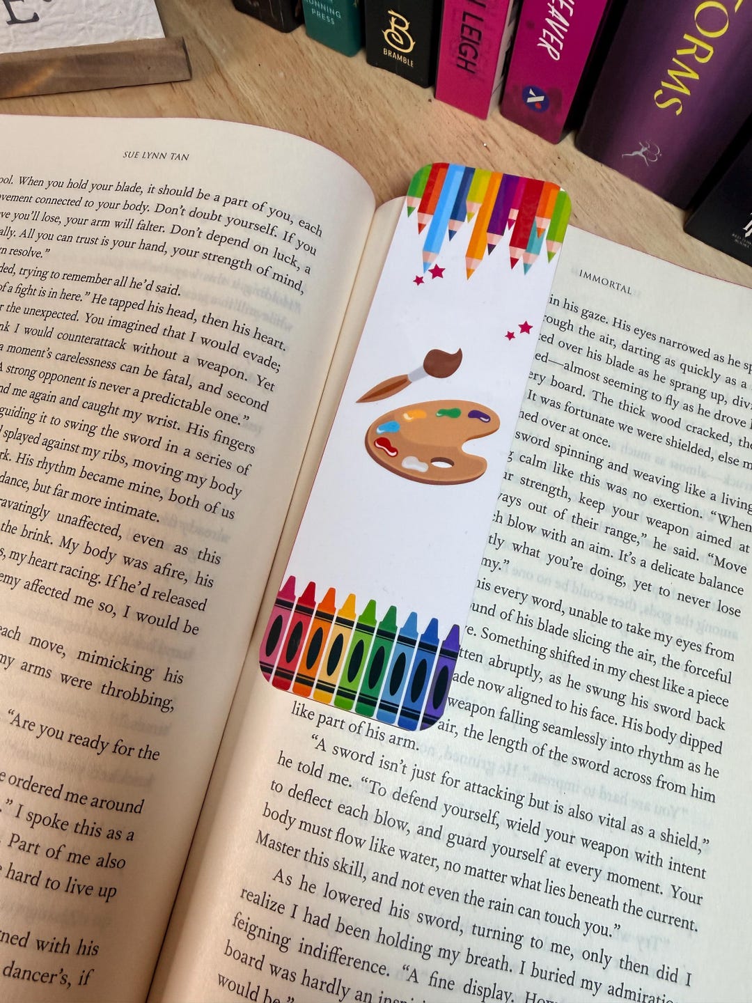 Art Teacher Bookmark | Rainbow Crayon Bookmark | Colorful Teacher Gift ...