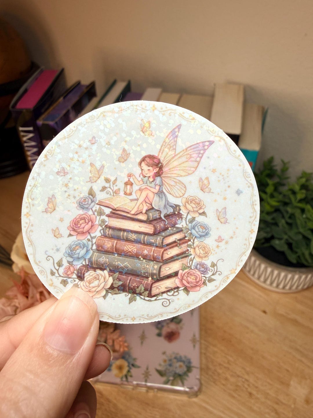 Fairy Book Stack Sticker • Holographic Cottagecore Vinyl - Etsy