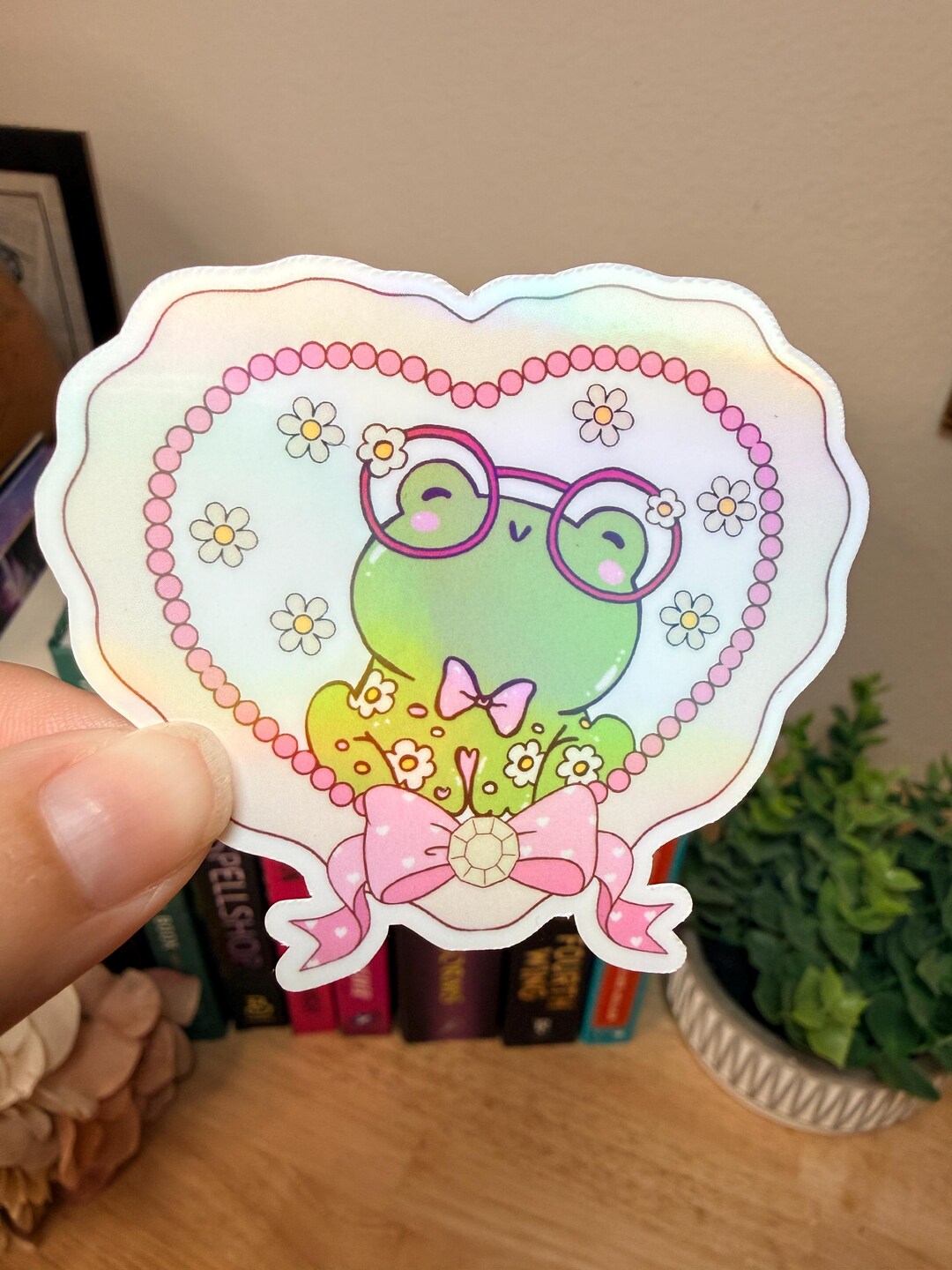 Holographic Frog Sticker • Cottagecore Bookish Vinyl Decal - Etsy Australia