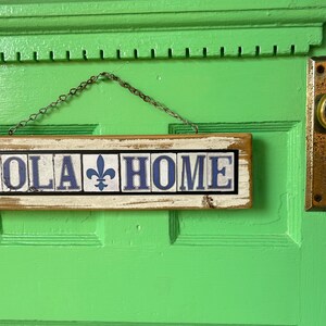 New Orleans, NOLA Home, Recycled Wood Signs, Street Tile Font, Fleur De ...