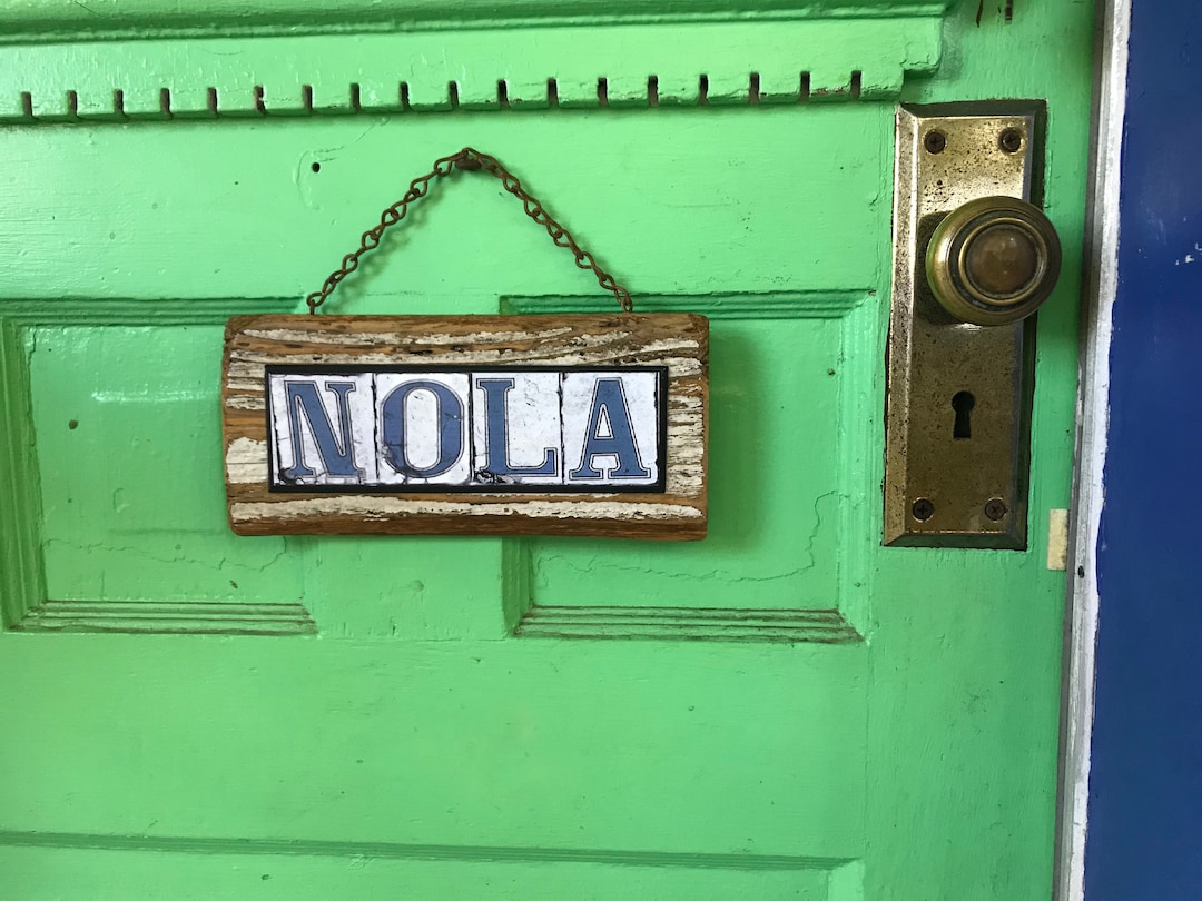 New Orleans, NOLA, Street Tile Font, Salvage Wooden Signs, Gift Under ...