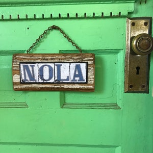 New Orleans, NOLA, Street Tile Font, Salvage Wooden Signs, Gift Under ...