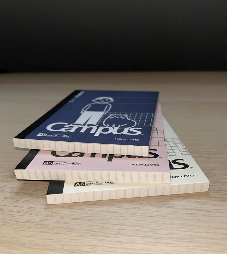Pink Campus Notebook, A6 Format, 40 Sheets, 5mm Grid, Kokuyo, Japanese ...