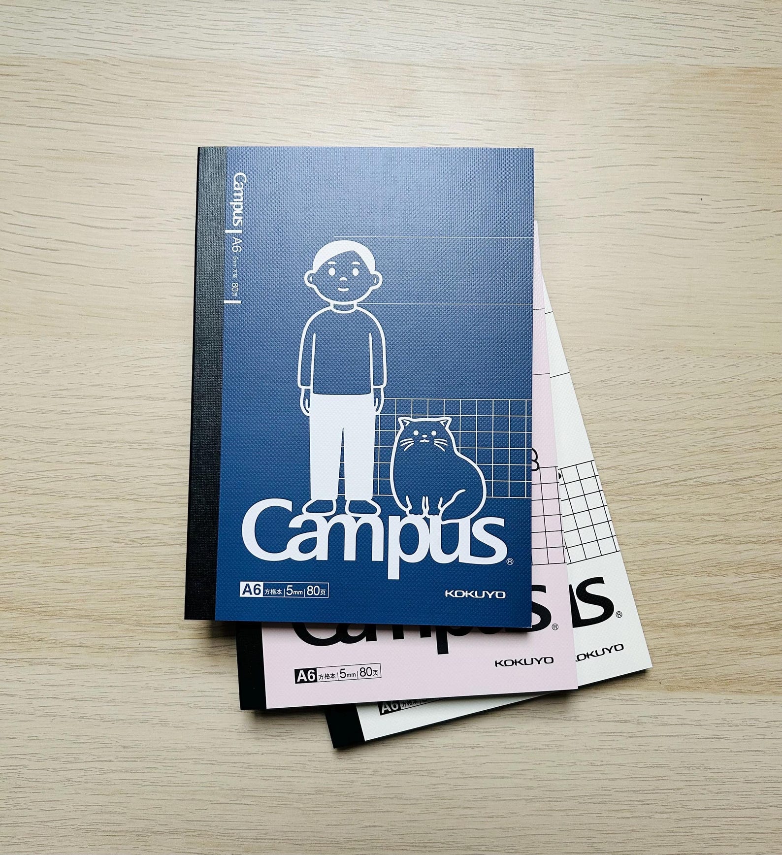 Pink Campus Notebook, A6 Format, 40 Sheets, 5mm Grid, Kokuyo, Japanese ...