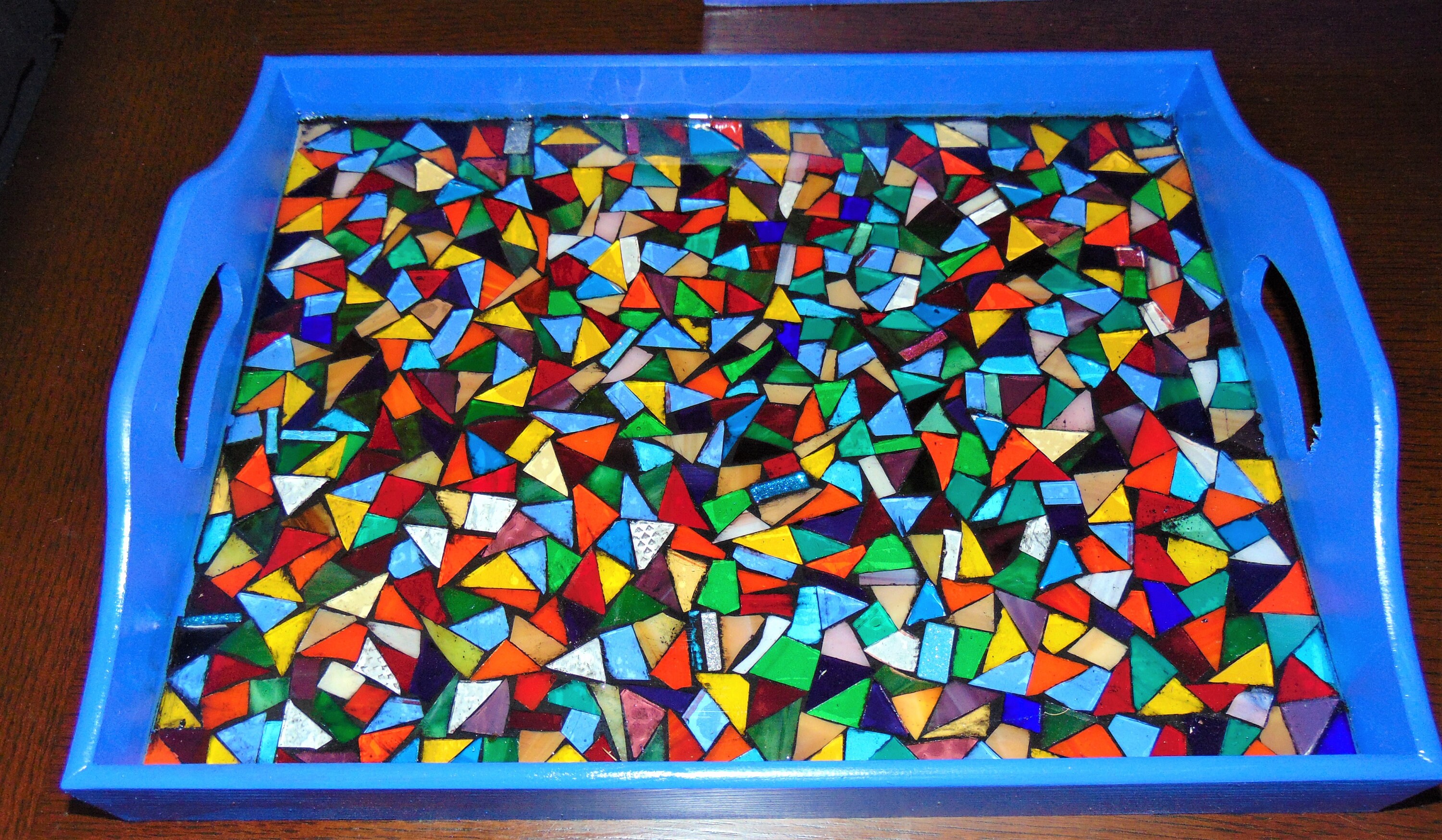 Small Blue/multicolored Mosaic Trays - Etsy